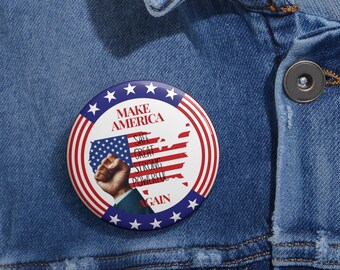USA Pin Button, Patriotic Pin Button, American Hero, America Pin Button ...