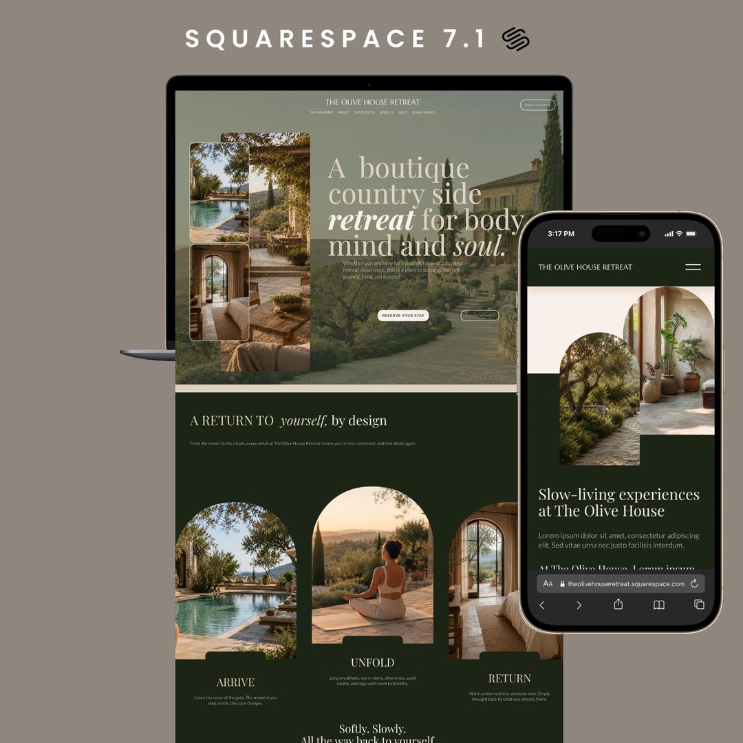Airbnb Website Template for Squarespace, | Vacation Rental Website ...
