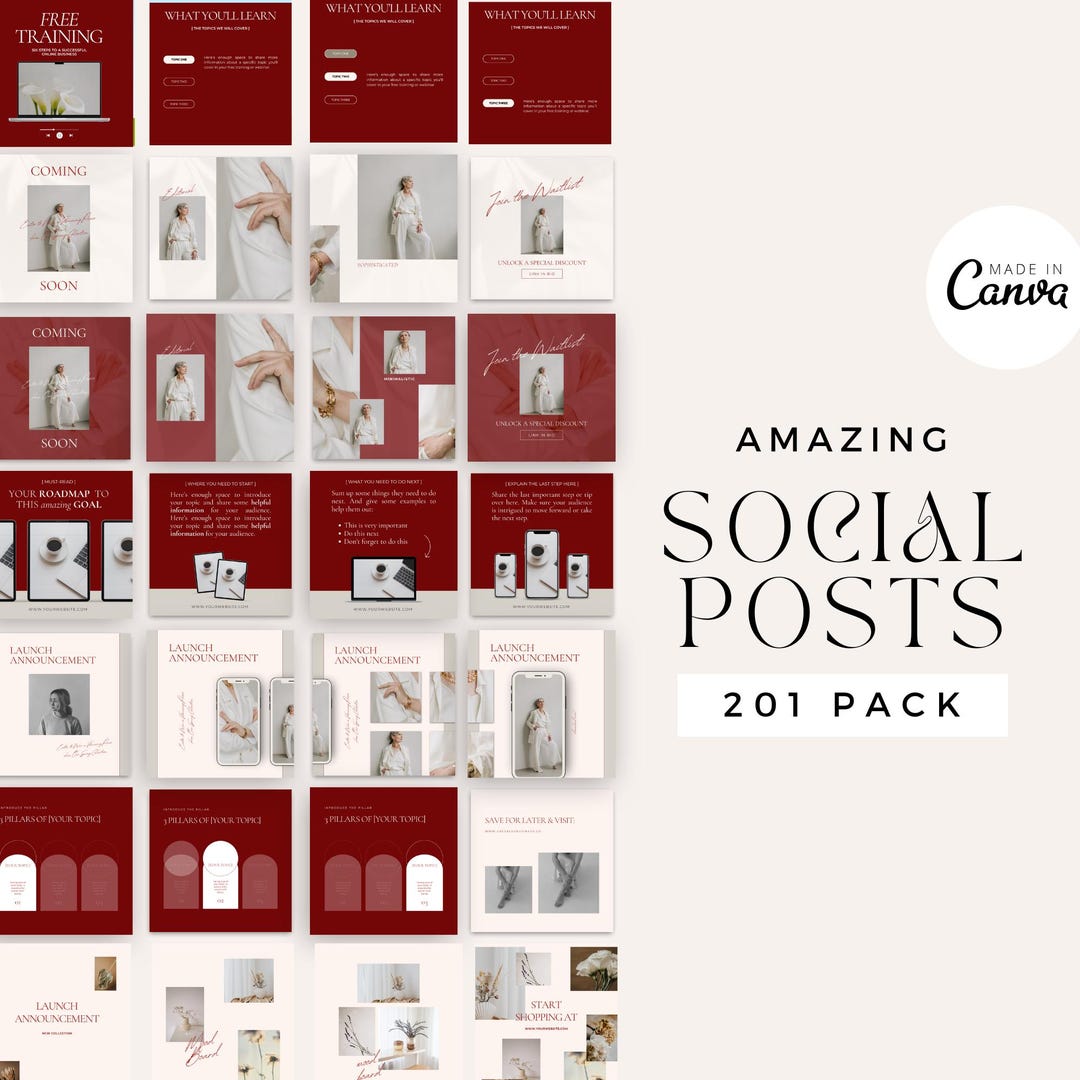201 Editable Social Media Canva Templates | Instagram Carousel Posts ...