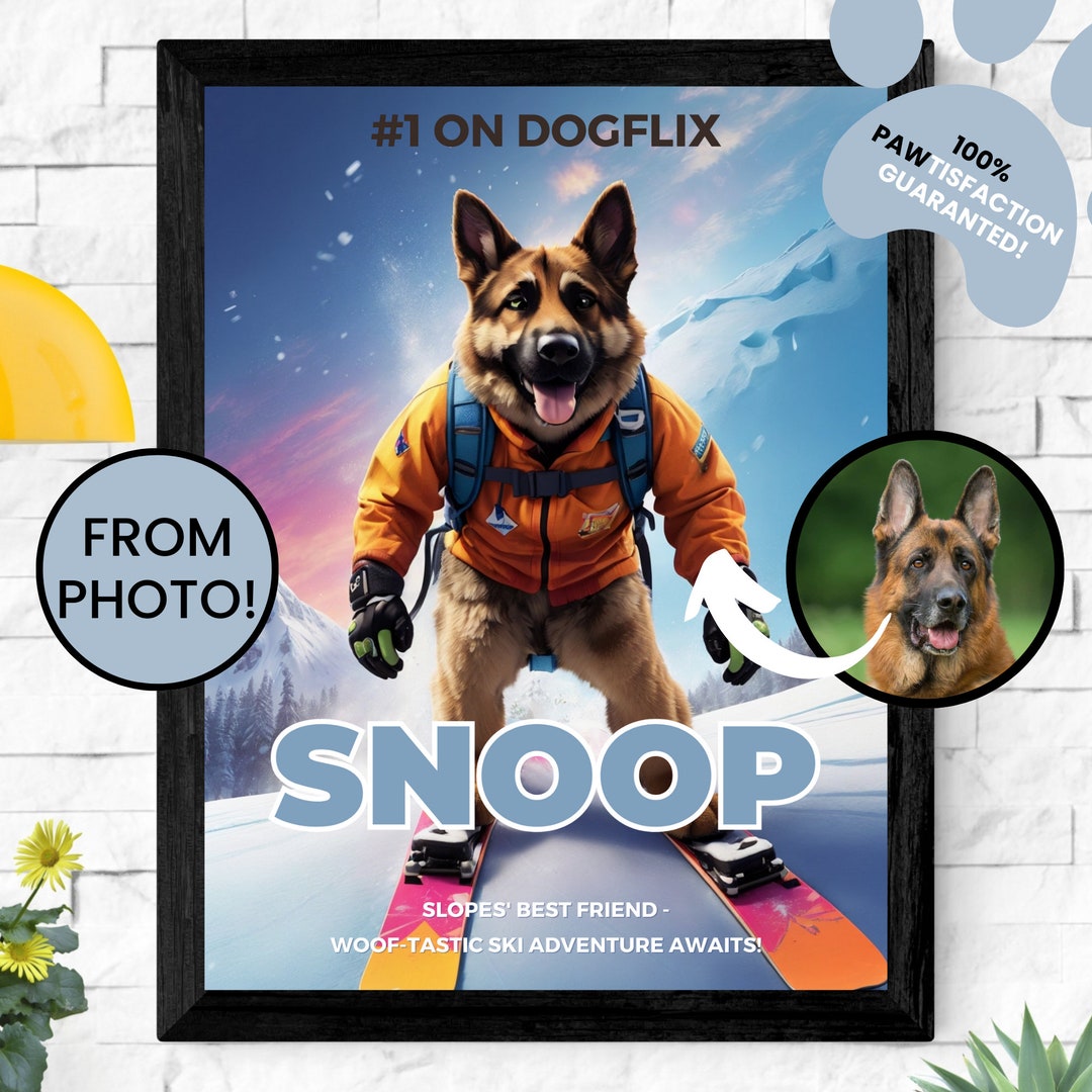 Custom DOG Cartoon Movie Poster From Your Photo, Personalized Gift ...