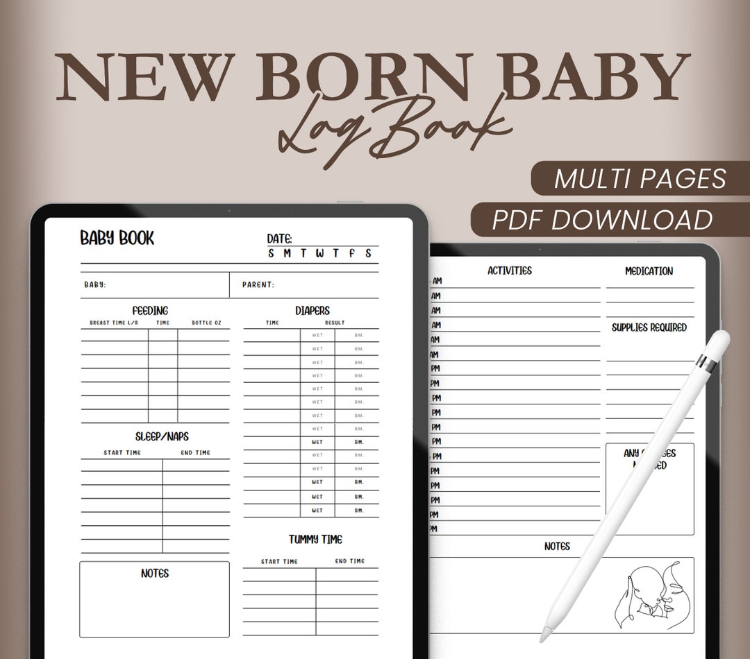 Newborn Baby Logbook for Moms, Newborn Workbook, Pdf Journals, Good ...