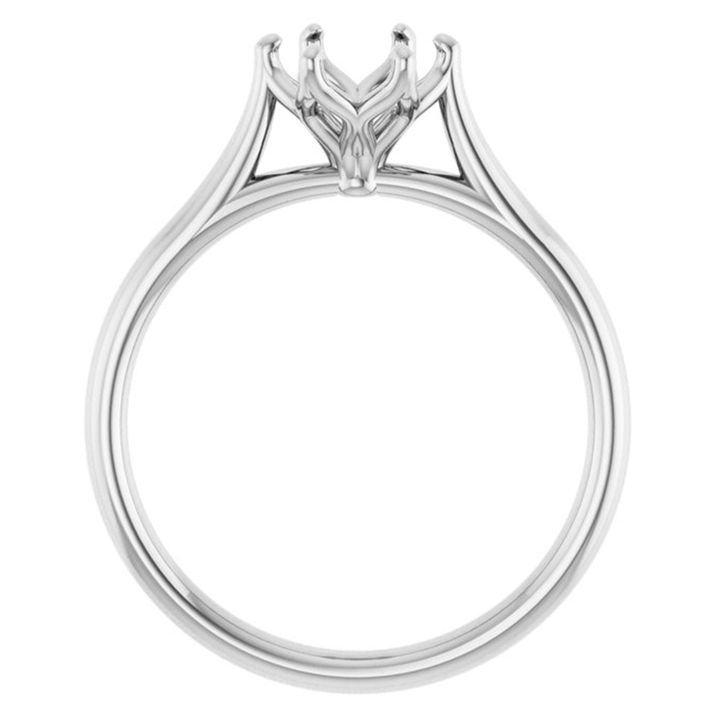 Lotus Round Mount Ring 14k Rose Gold, Solitaire Round Semimount Ring ...