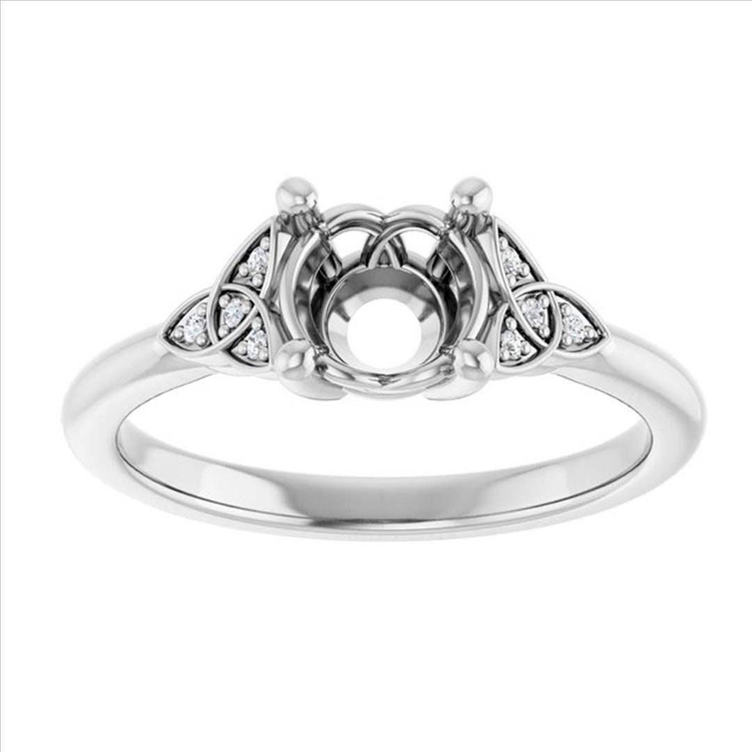 Celtic Knot Mount Ring 14k Yellow Gold, Trinity Diamond Mount Ring ...