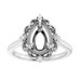 Victorian Pear Mount Ring Platinum, Vintage Tear Drop Semi Mount Ring ...