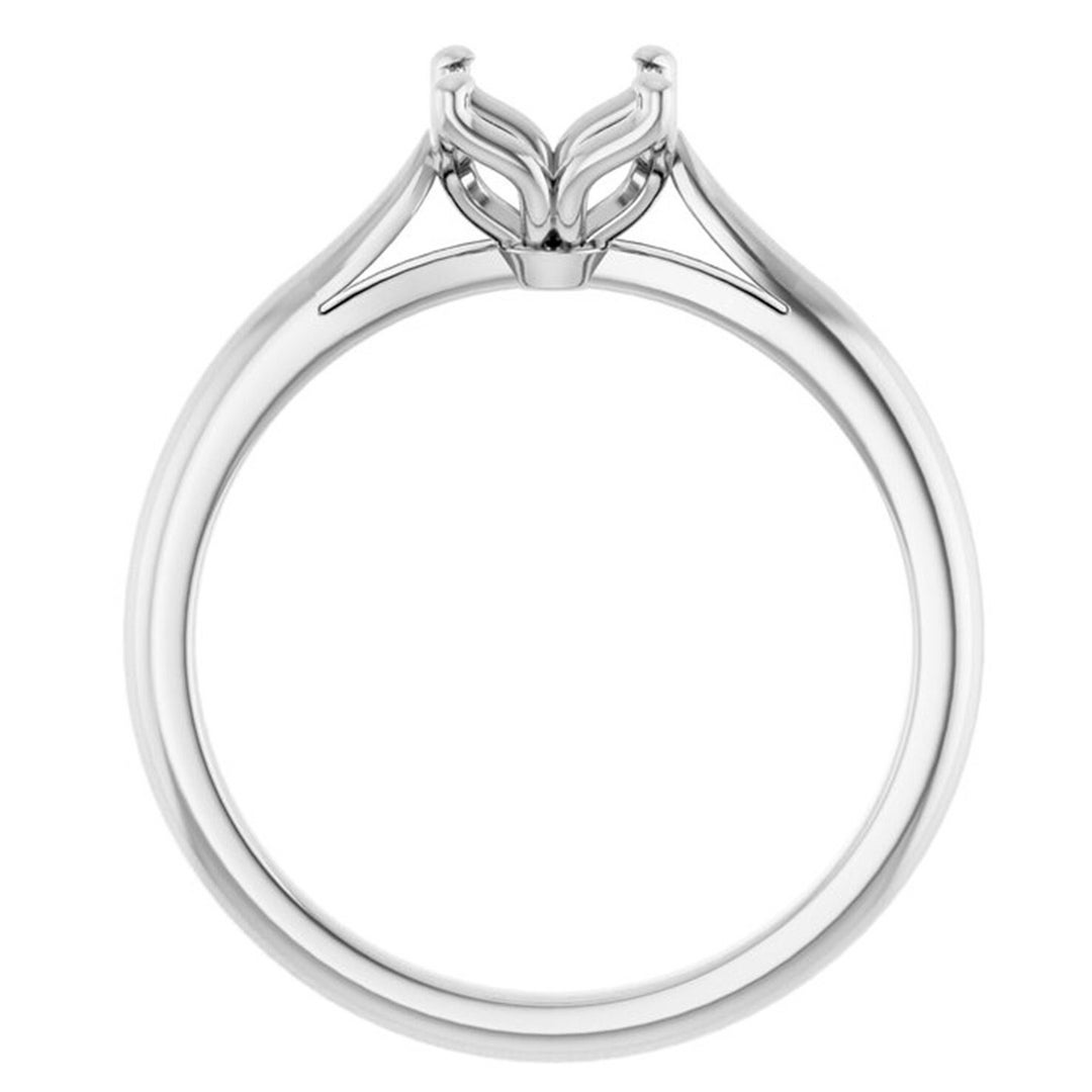 Solitaire Round Mount Ring Platinum, Cathedral Semi Mount Ring, Lotus ...