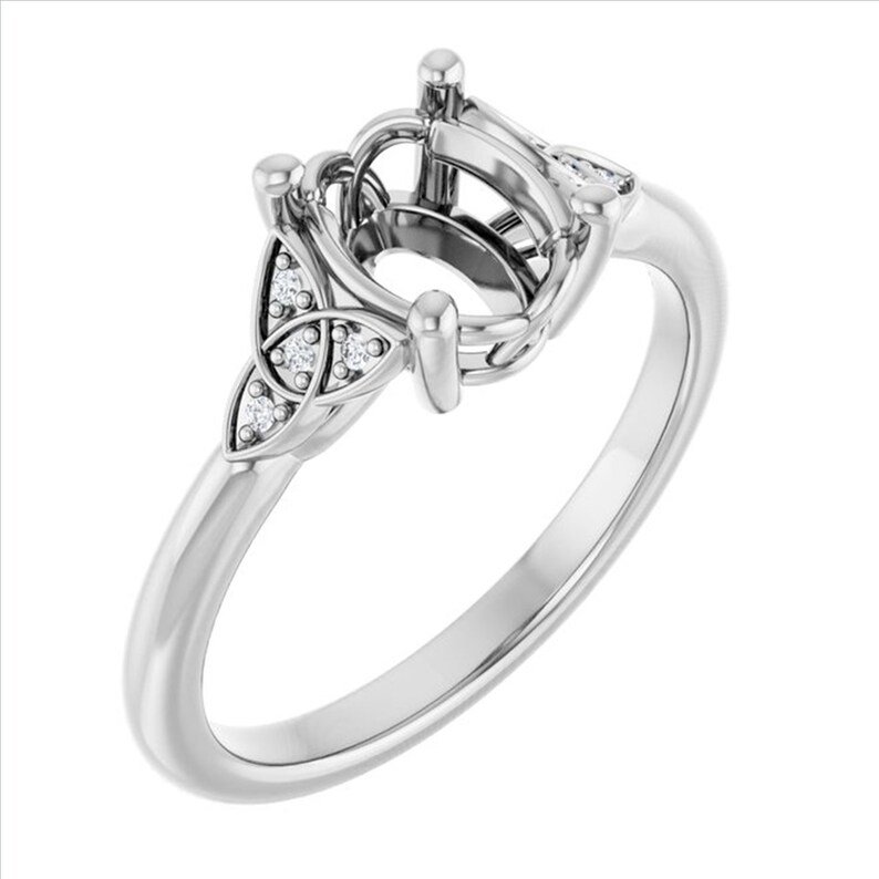 Oval Celtic Knot Mount Ring 14k Yellow Gold, Trinity Oval Diamond Semi ...