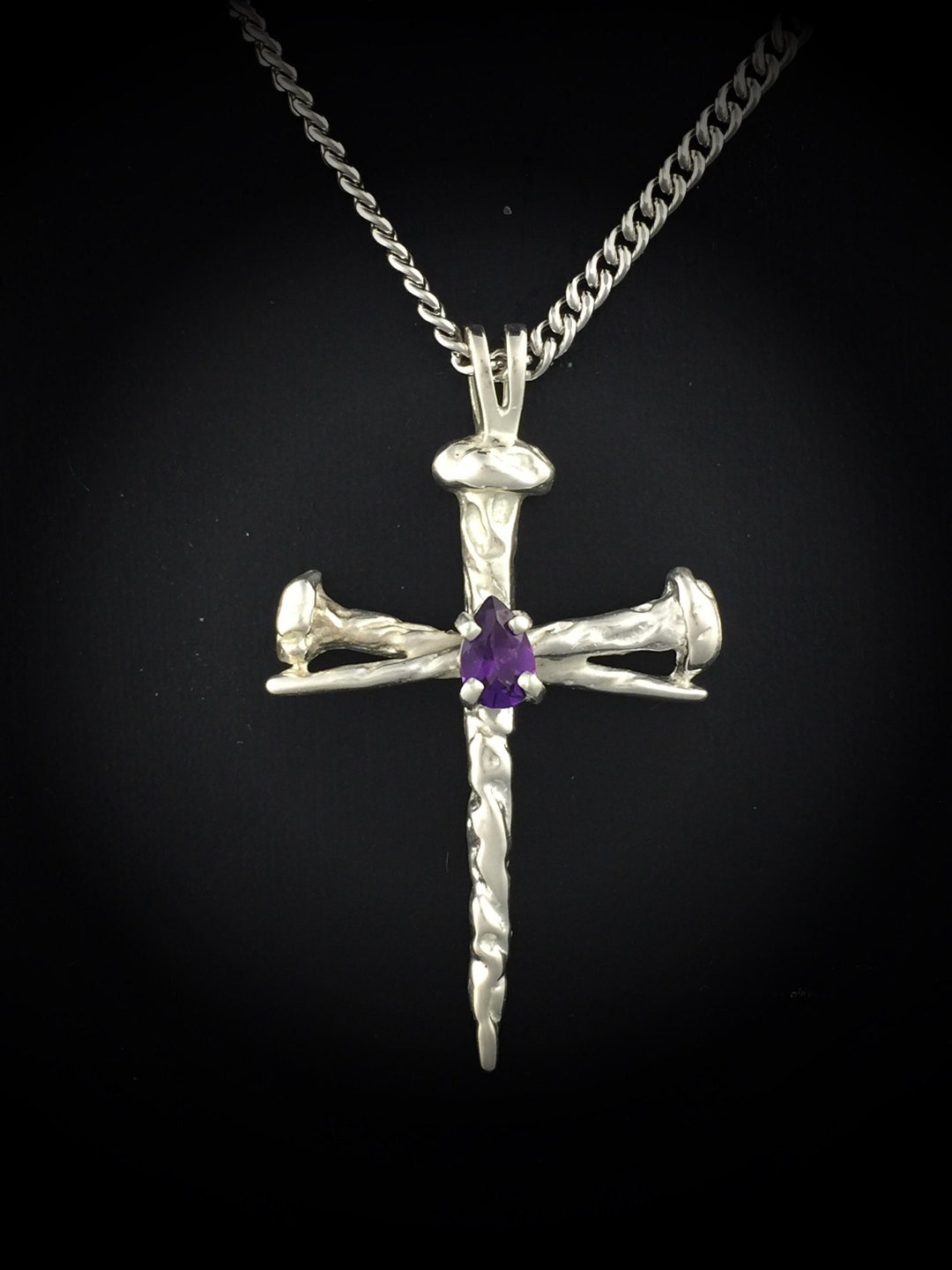 Nail Cross With Alexandrite Birthstone - Etsy