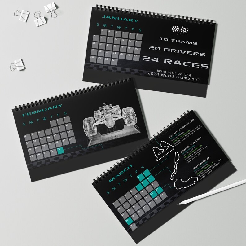 New Years Formula 1 Mercedes Calendargift for Formula 1 Lewis - Etsy