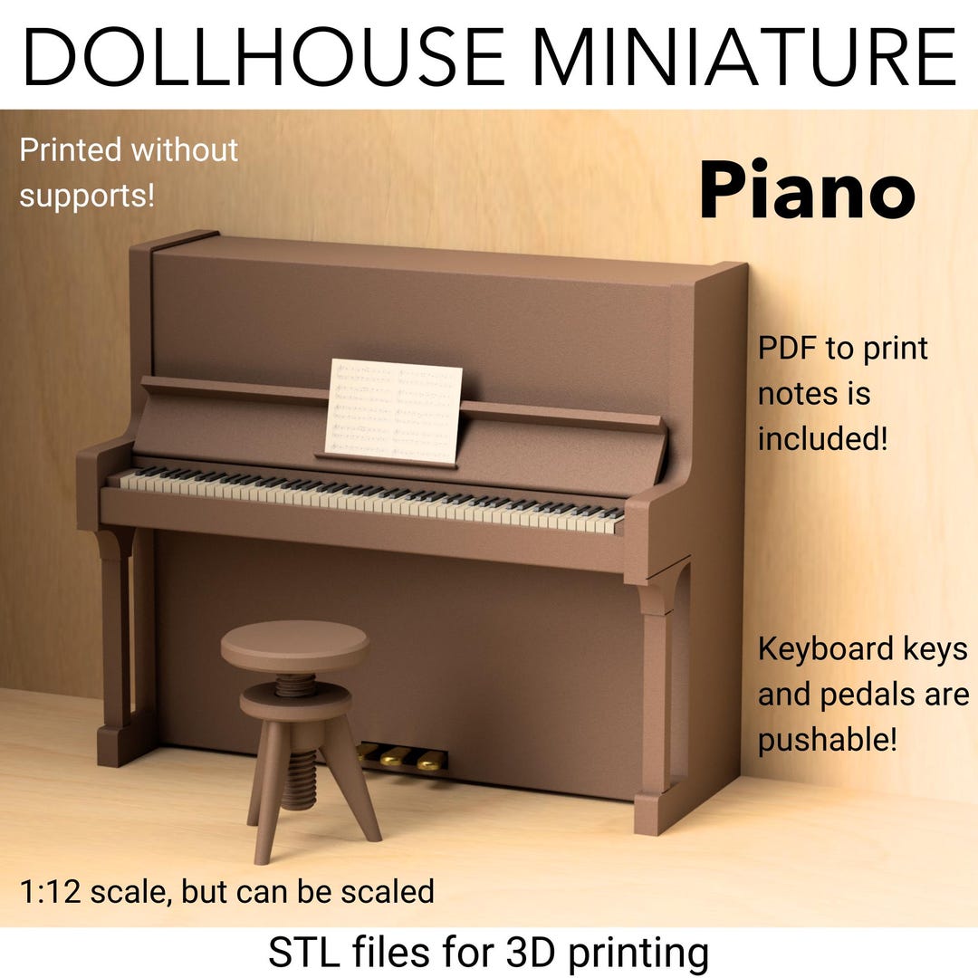 Dollhouse Miniature Furniture Piano STL Files for 3D Printing DIY - Etsy