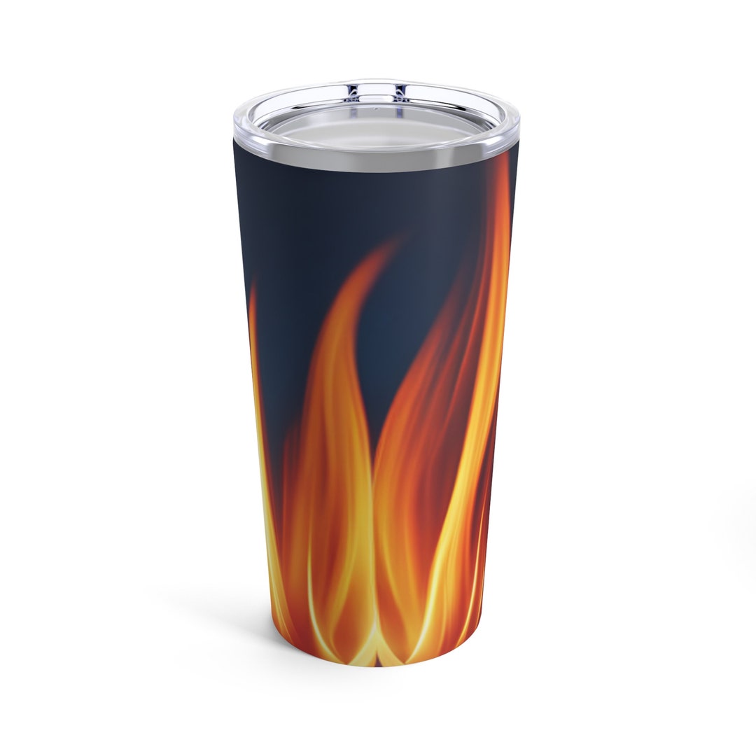 20oz Coffee Travel Mug Insulated Tumbler Hot Rod Flames Fire Design Hot ...