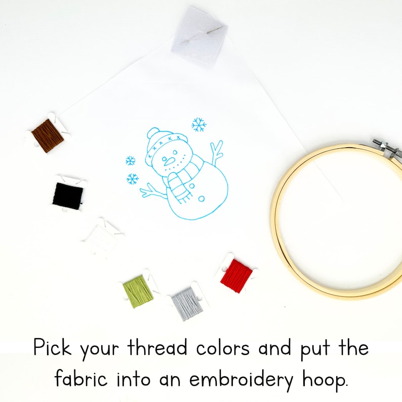 Snowman Embroidery Pattern | Template to Embroider a Snow Man - Etsy