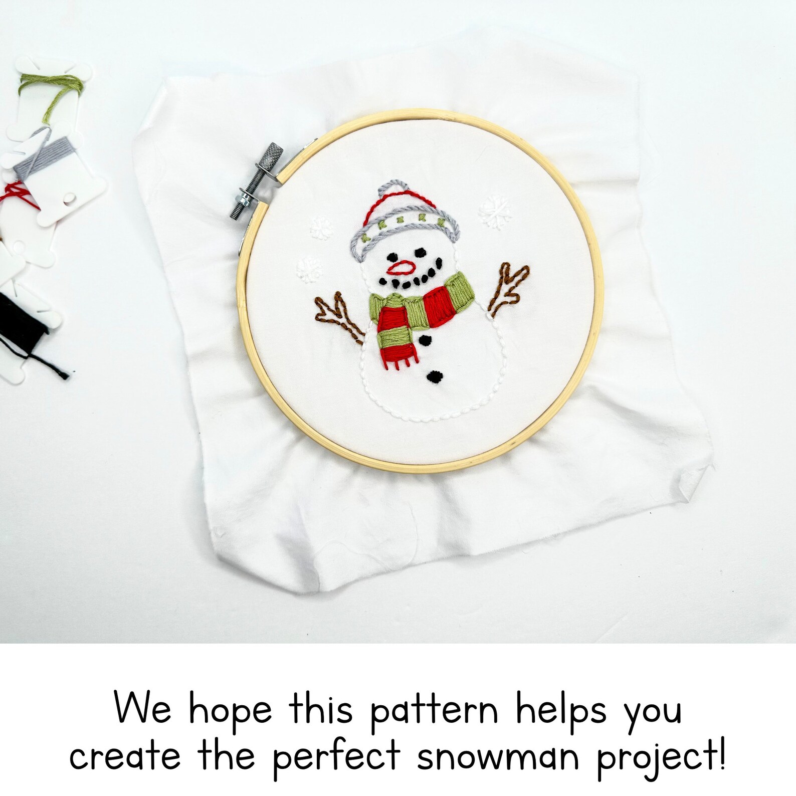 Snowman Embroidery Pattern | Template to Embroider a Snow Man - Etsy