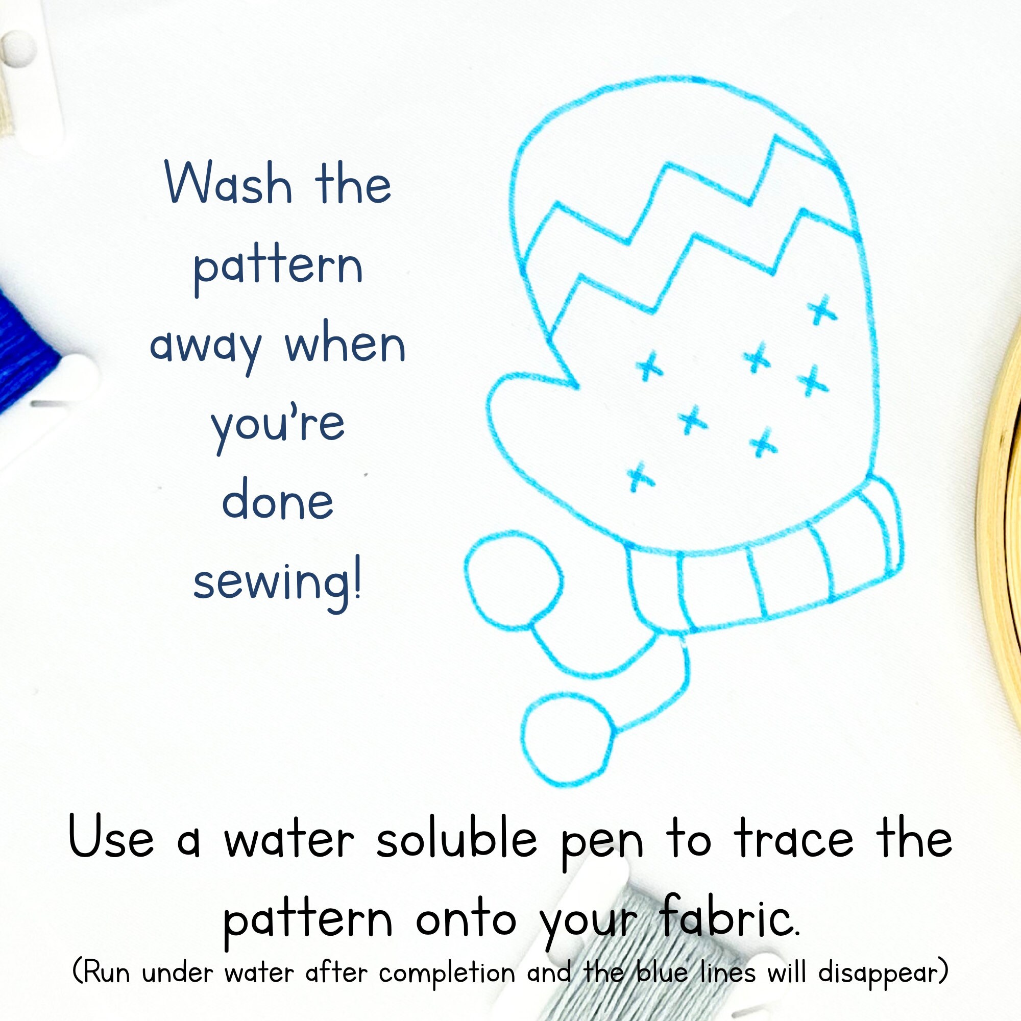 Mitten Embroidery Pattern | Template to Embroider a Winter Mitten - Etsy