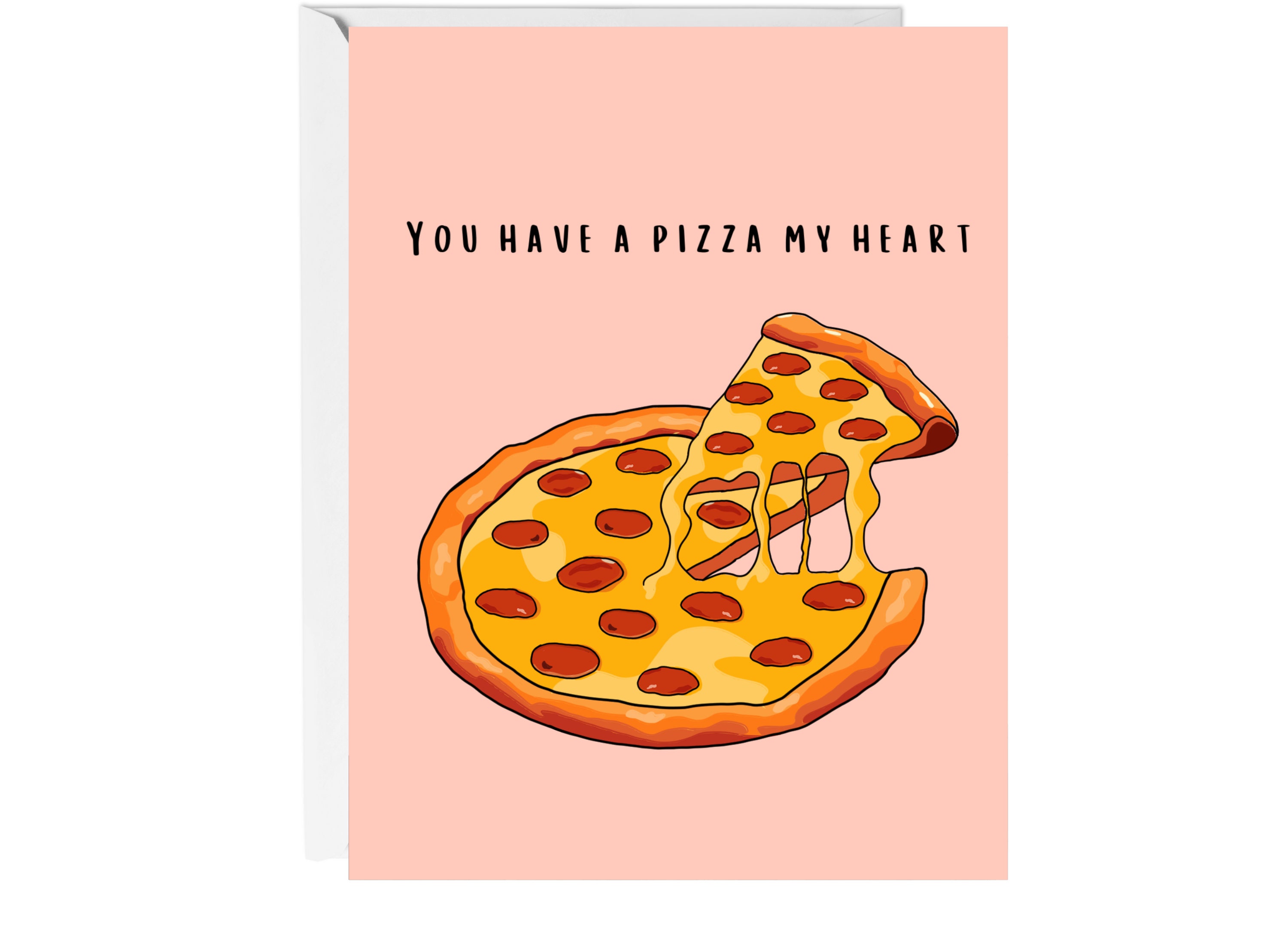 Pizza My Heart Card / Valentine's Day Card / Funny & Punny Cards / Love ...