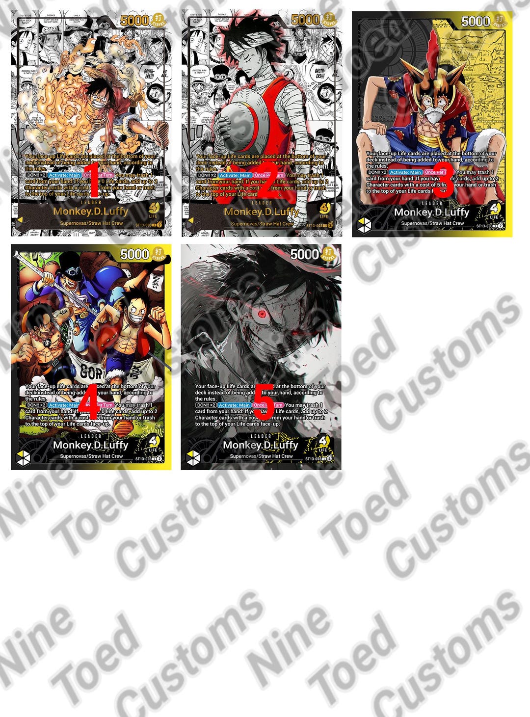 One Piece Custom Leaders - ST10-ST14 (starter Decks) - Etsy