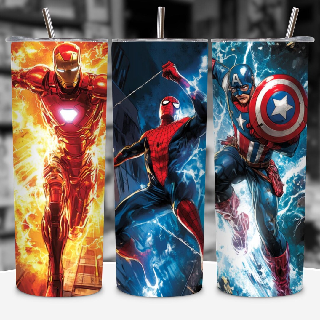 Superheros Tumbler Wrap Fictional Movies Characters Action Heros ...