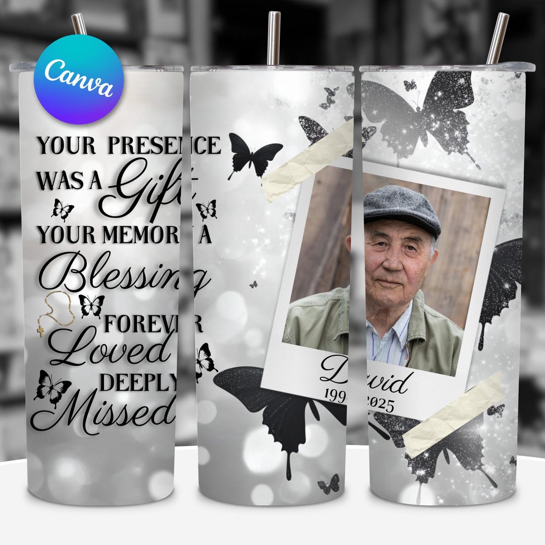 Memorial Tumbler Wrap Add a Picture of Your Deceased to Tumbler ...