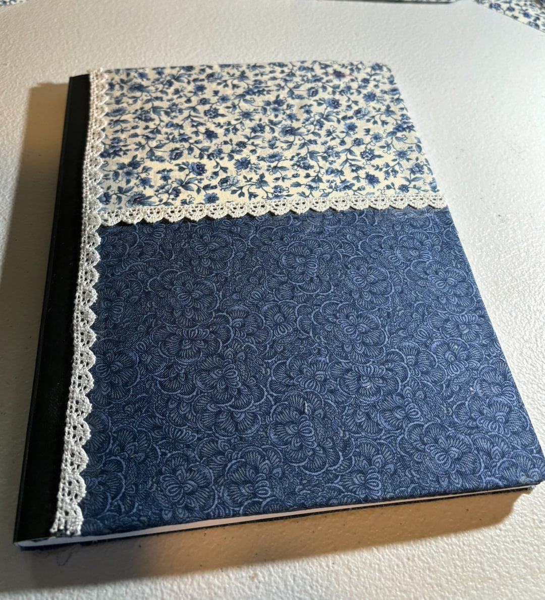 Fabric and Lace Covered Journal With Coordinating Fabric and Lace ...