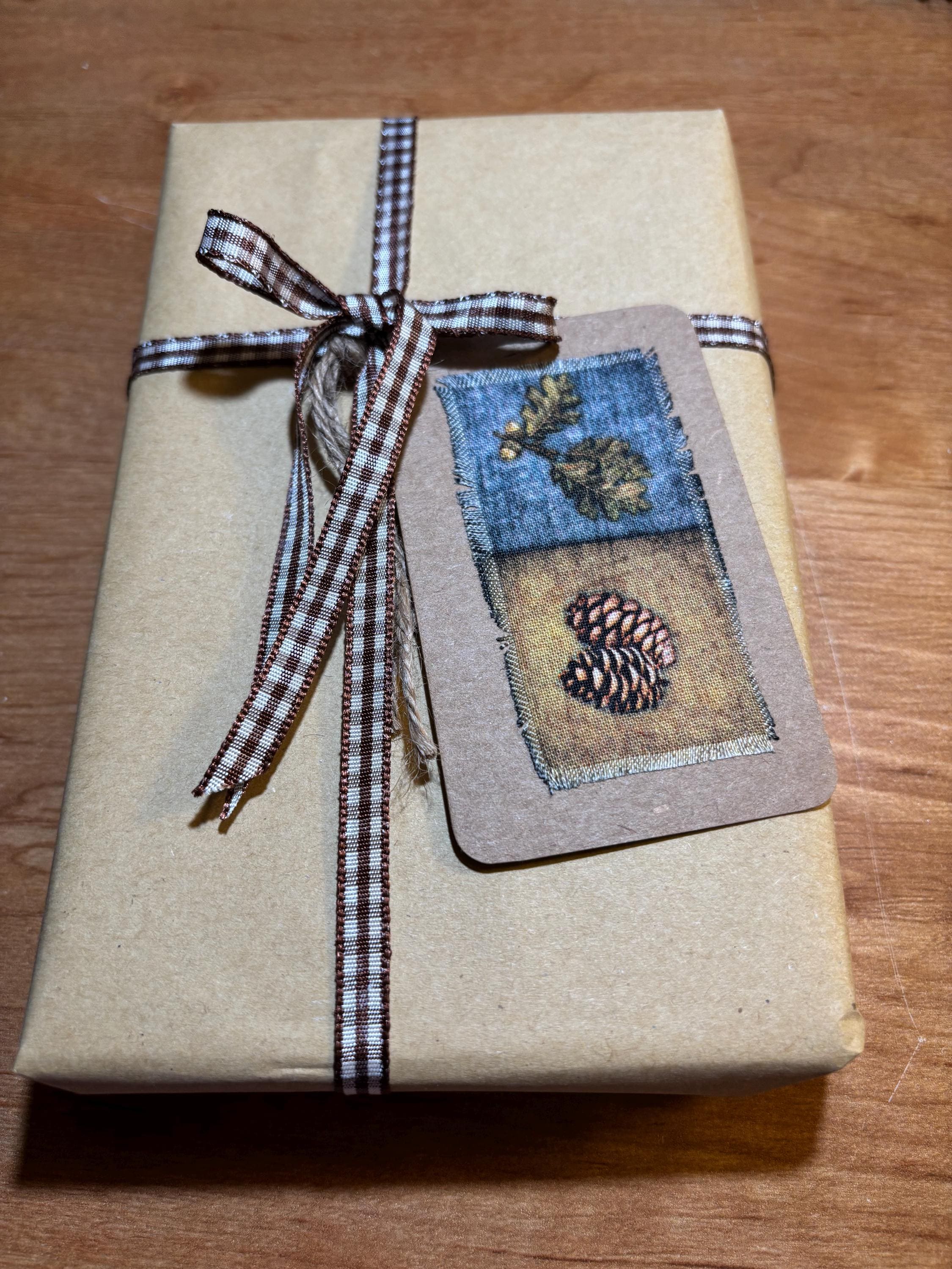 Botanical, Woodsy, Nature Themed Gift Tags. Fabric on Craft Card Stock ...