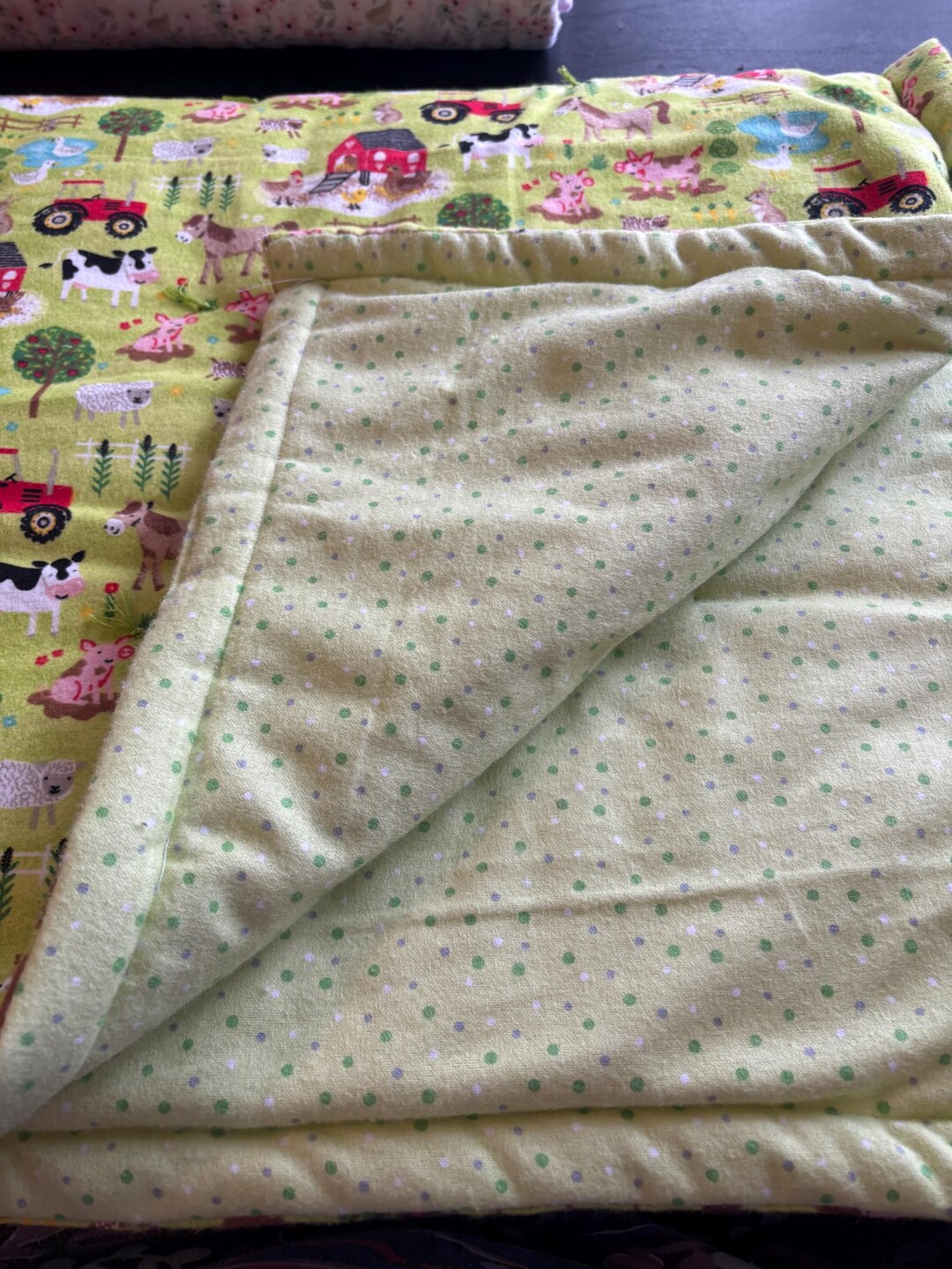 Soft and Cozy, Gender Neutral, Farm Themed, Baby or Toddler Quilt. Hand ...