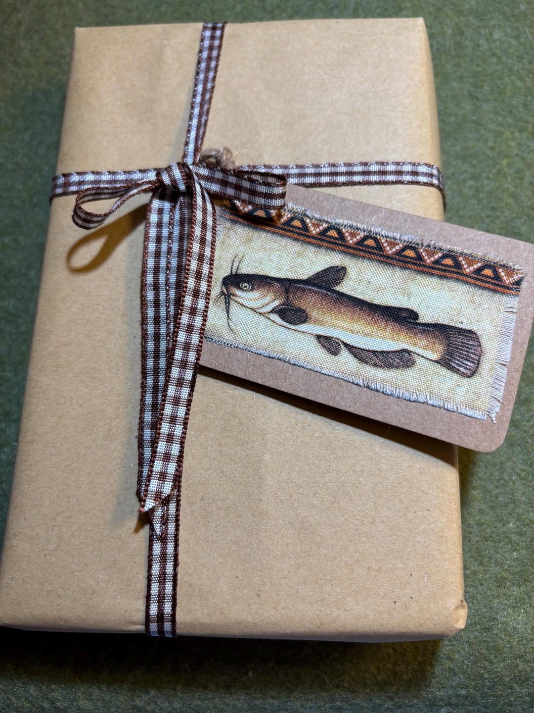 Fabric Fish Gift Tags. Set of 3 on Craft Card Stock. Embellish Gift for ...