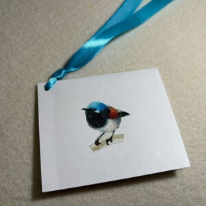 Fabric Bird Embellished Gift Tags With Ribbon. Blank Inside. Pack of 6 ...