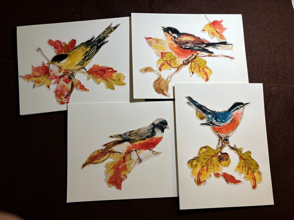 Lovely, Handcrafted, All Occasion, Blank Inside Cards With Fabric ...