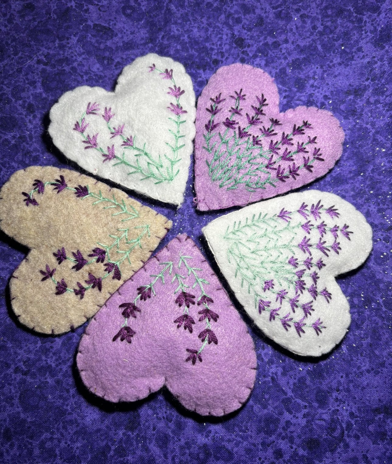 Lavender Sachet Handmade With Felt and Lavender Buds, Embellished With ...