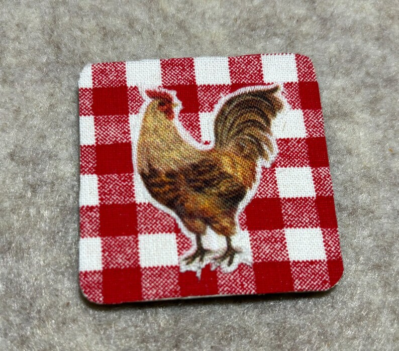 Farmhouse Chicken, Kitchen Magnets. Black and White Chickens, Brown Chickens. Rooster. Chicken ...