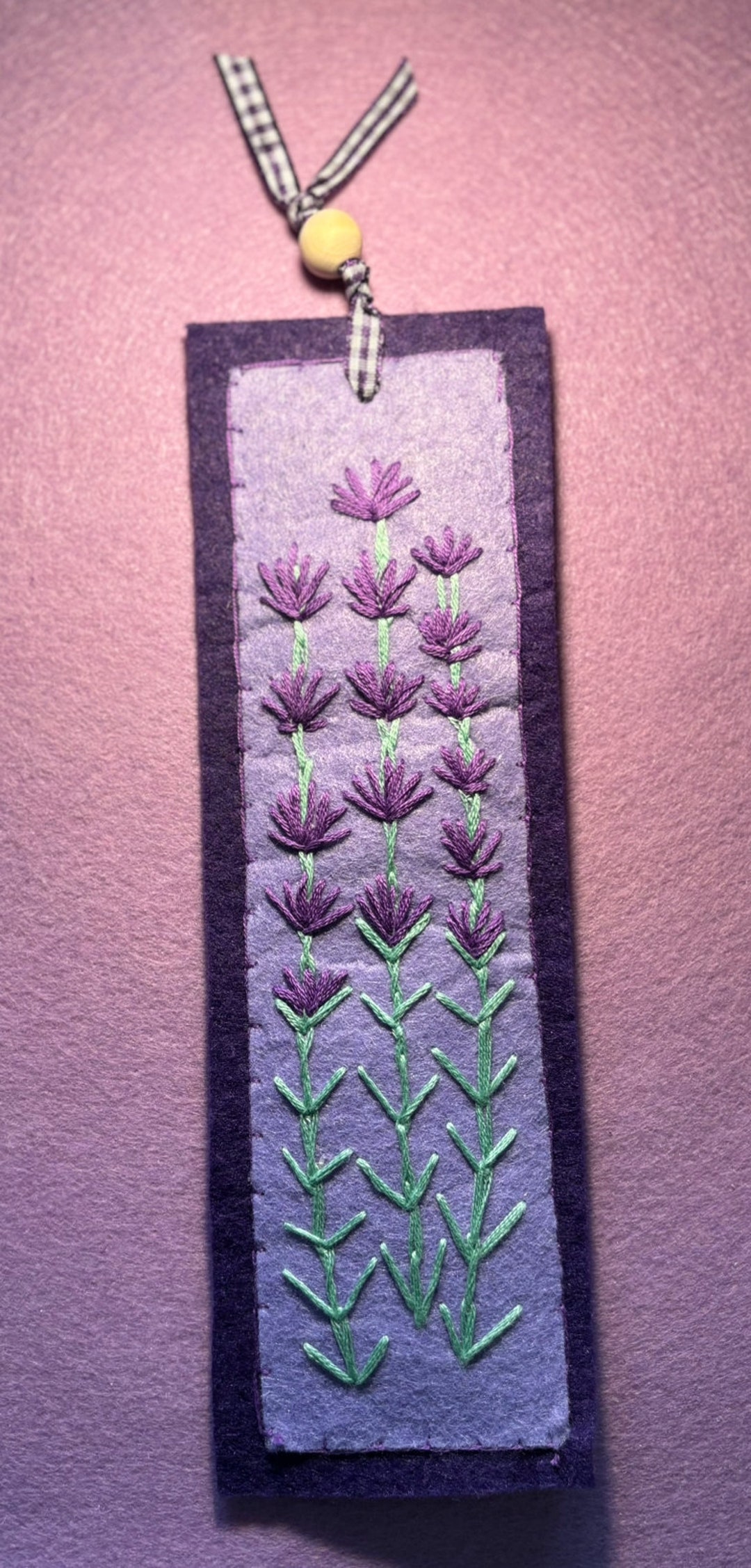 Hand Embroidered Felt, Lavender Sachet (or Unscented) Bookmark ...