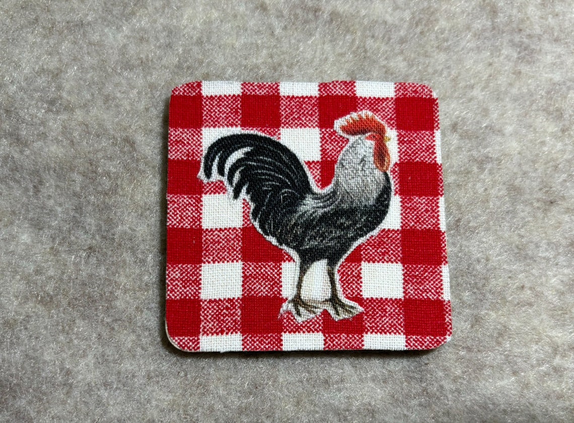 Farmhouse Chicken, Kitchen Magnets. Black and White Chickens, Brown ...