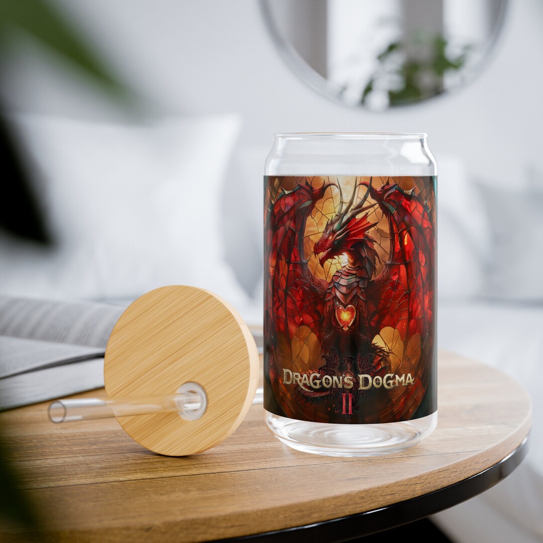 Dragon's Dogma 2 A Dragon Holding an Arisen Heart Sipper Glass, 16oz - Etsy