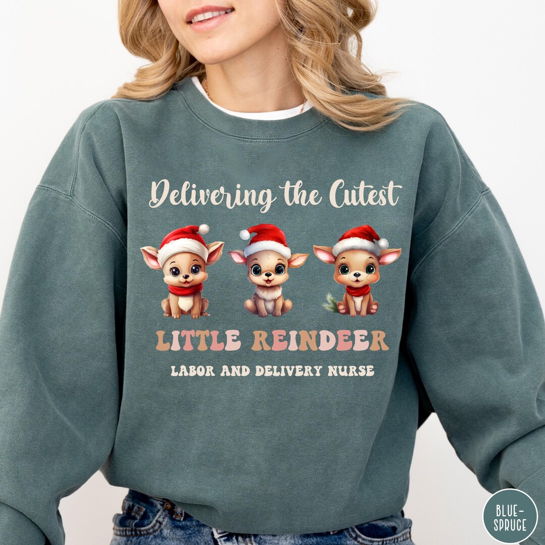 Comfort Colors Labor and Delivery Nurse Sweatshirt, Christmas Cute ...