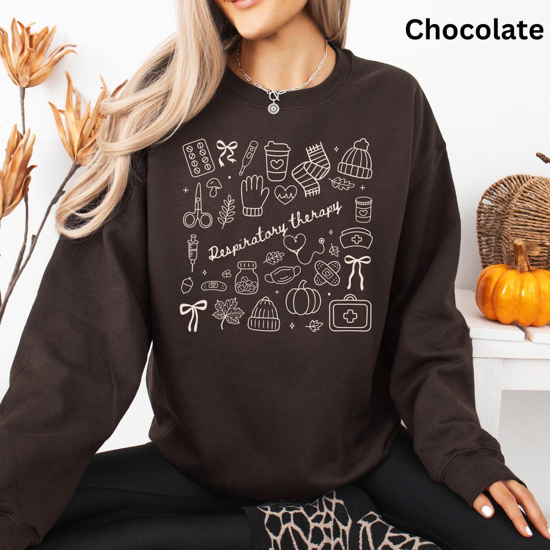 Trendy Fall Respiratory Therapy Sweatshirt, Respiratory Therapist ...