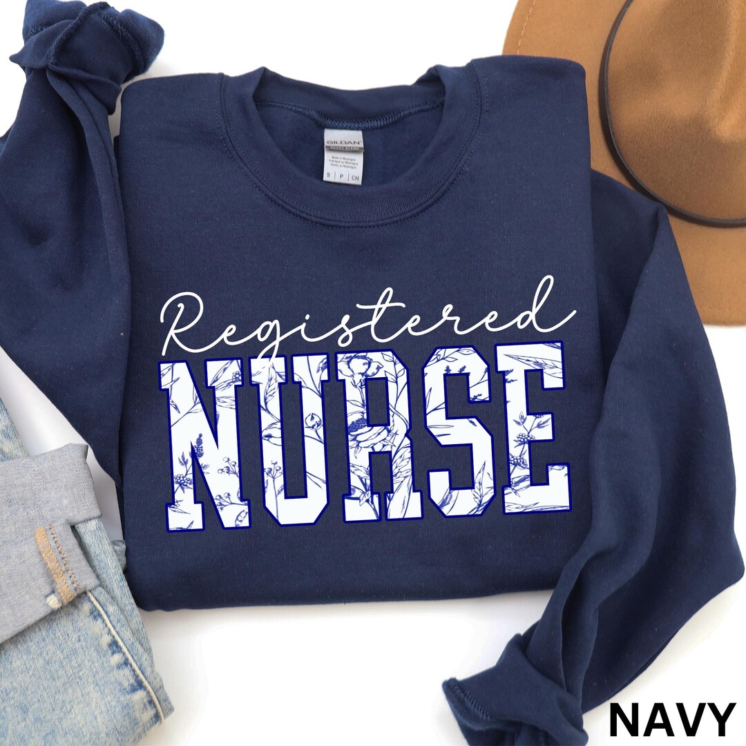 Floral Registered Nurse Crewneck Sweatshirt, RN Sweatshirts - Etsy