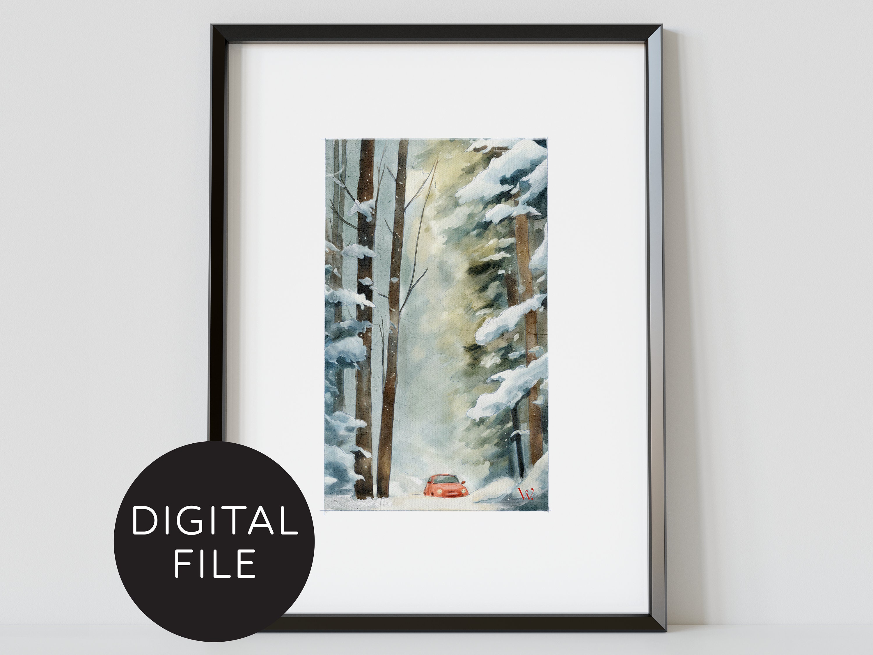 Winter Forest Printable Poster - Printable Wall Art - Snowy Winter ...