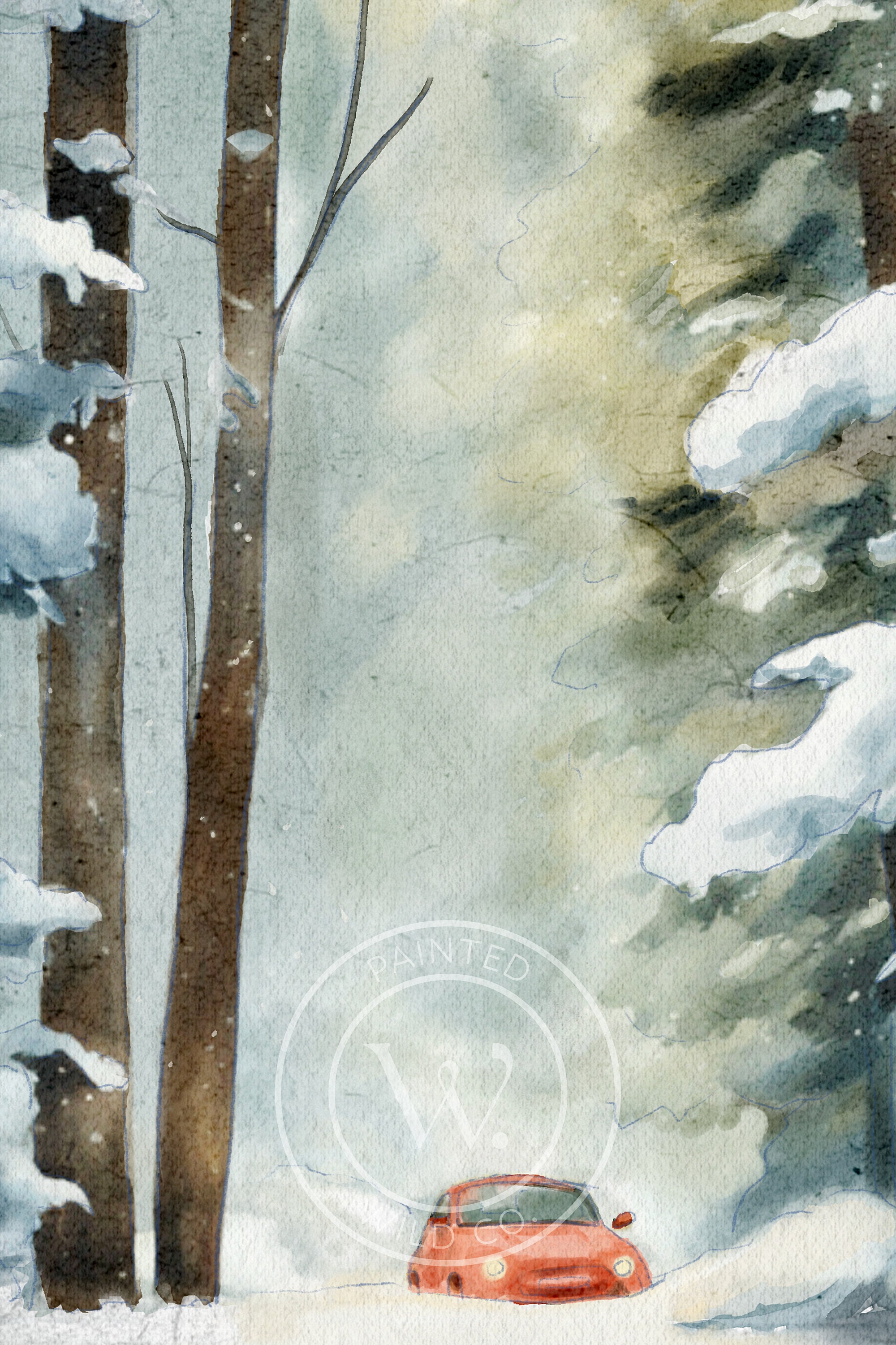 Winter Forest Printable Poster - Printable Wall Art - Snowy Winter ...