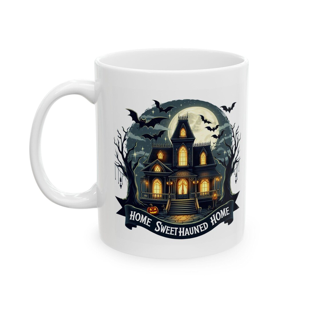 Spooky Mansion Mug Haunted House Halloween Coffee Cup Eerie Haunted ...