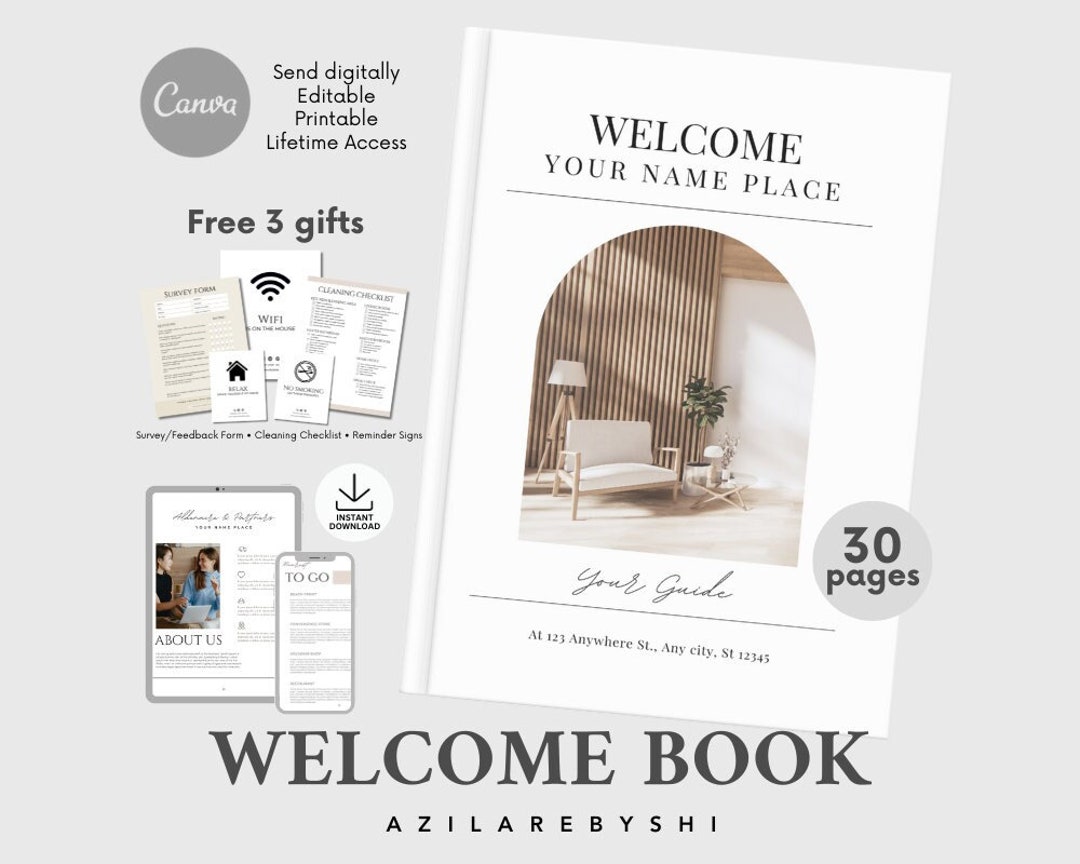 Welcome Book Digital Printable Template Perfect for Airbnb, Vacation ...
