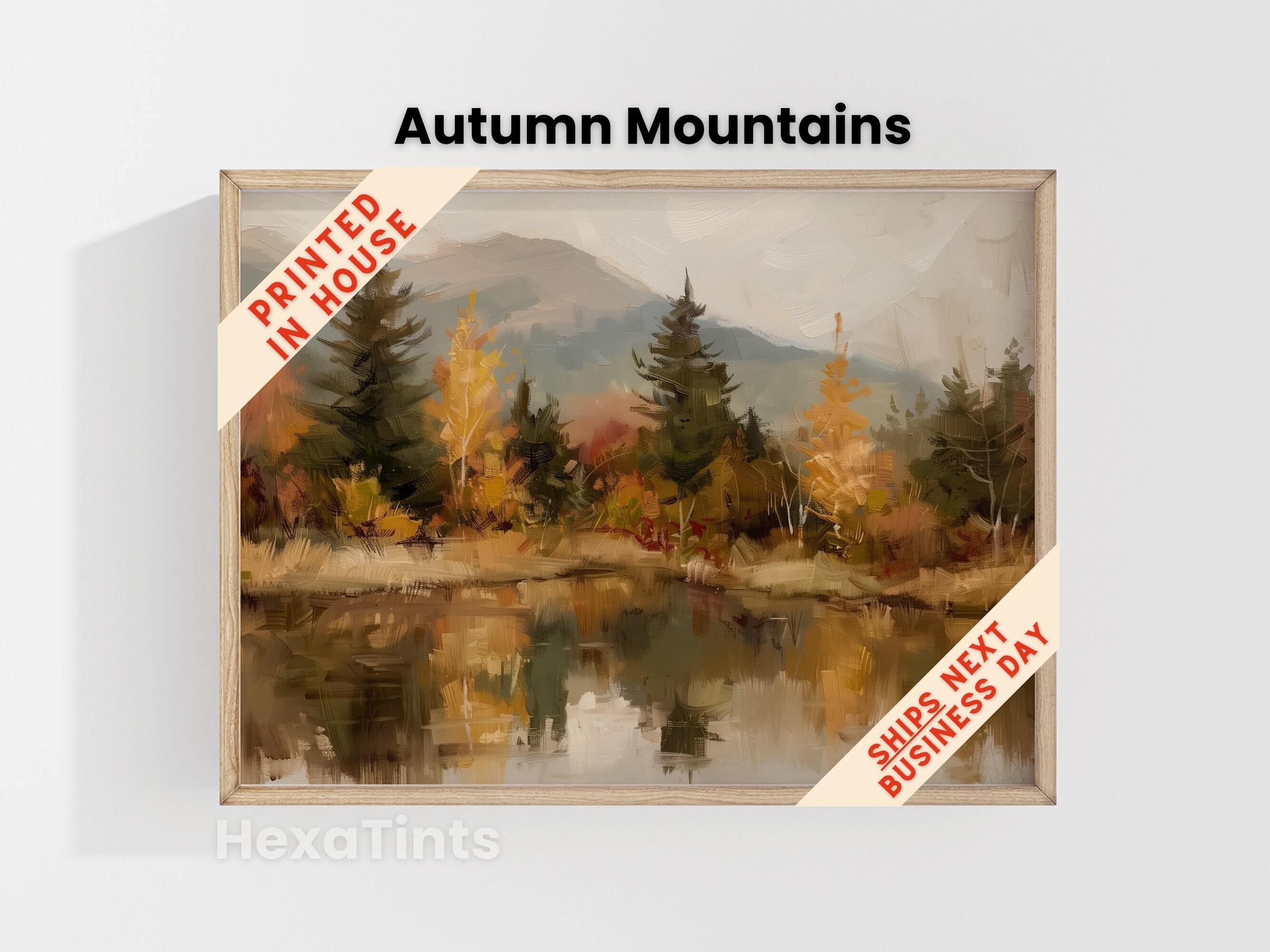 Autumn Tree Line Oil Painting Print - Etsy