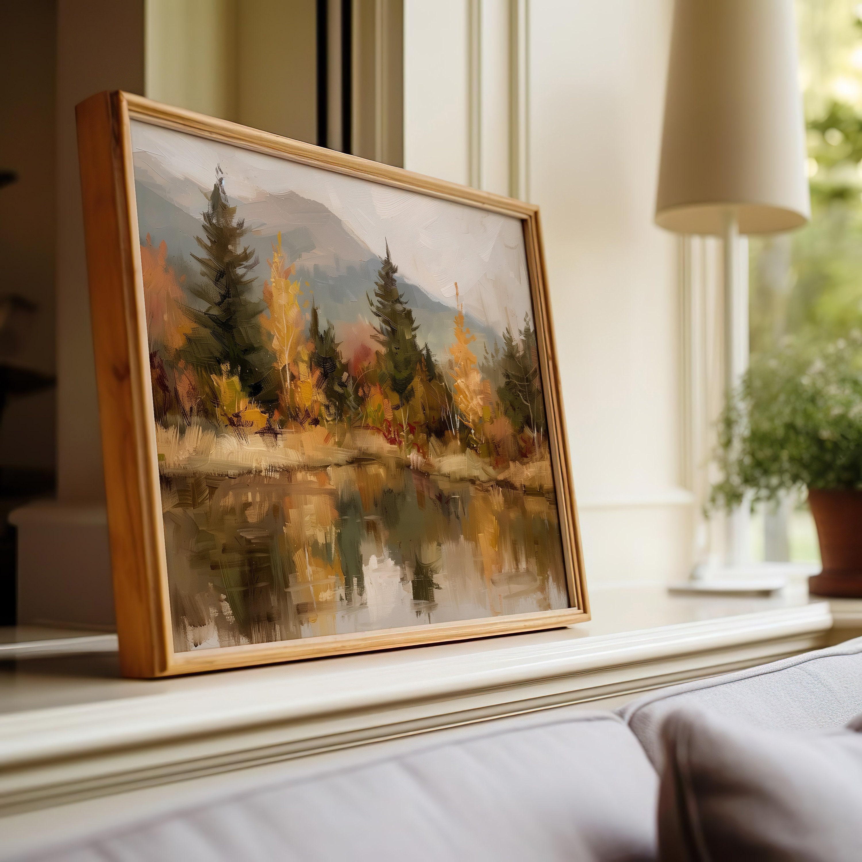 Autumn Tree Line Oil Painting Print - Etsy
