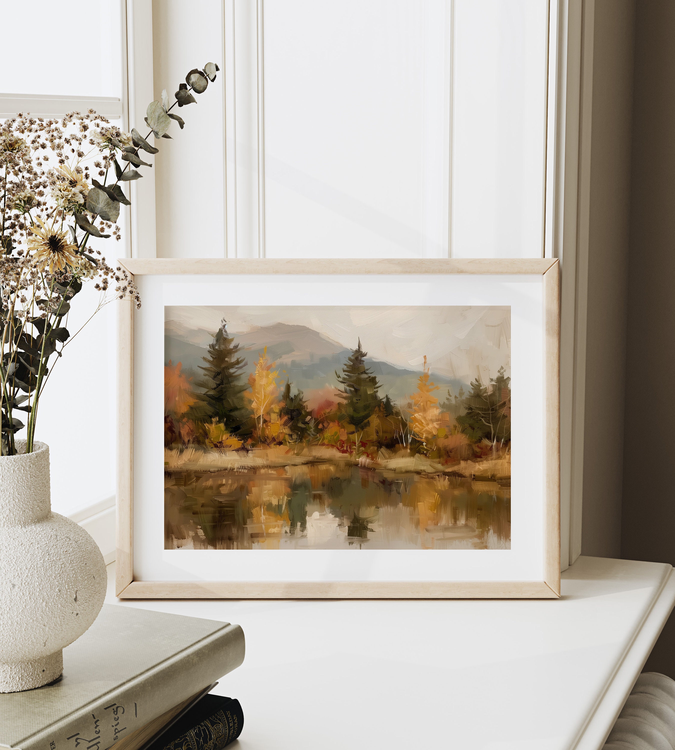 Autumn Tree Line Oil Painting Print - Etsy