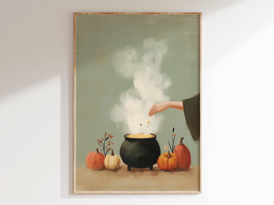 Witch Cauldron Print: Cozy Fall, Halloween Kitchen Wall Decor - Etsy