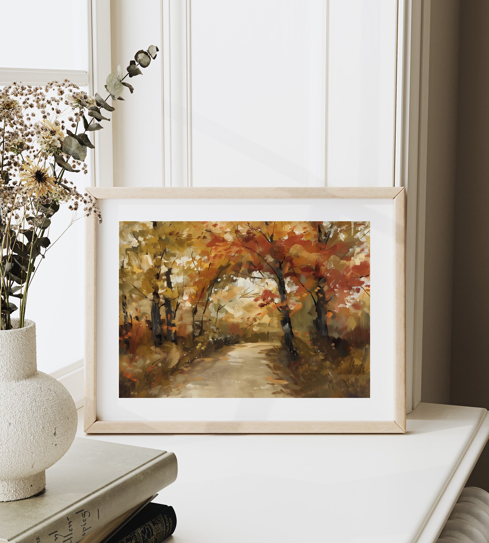 Autumn Tree Archway Print, Fall Foliage Oil Painting, Moody Wall Art - Etsy