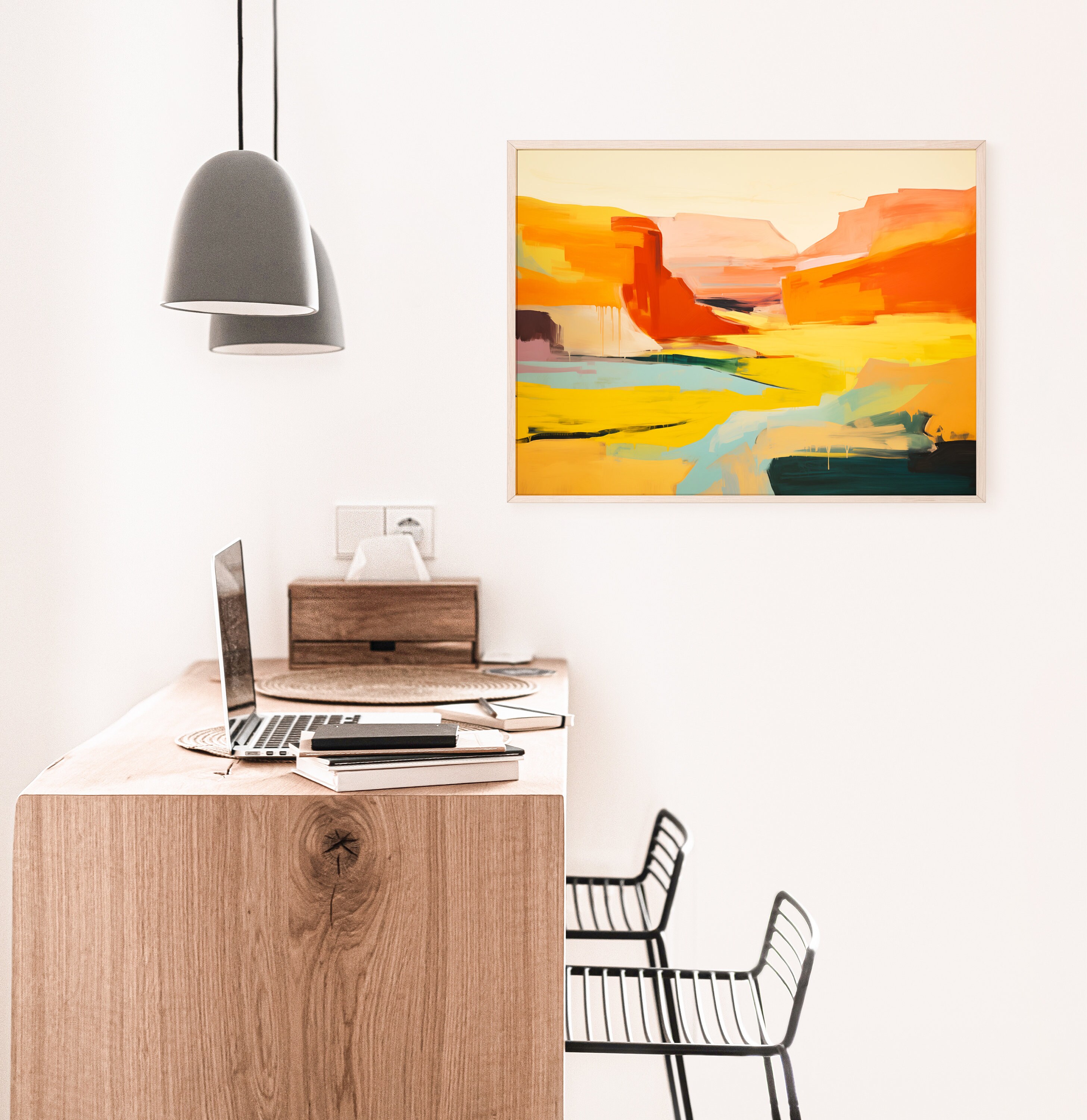 Canyons, Modern Wall Decor, Abstract Landscape, Minimalist Home Decor ...