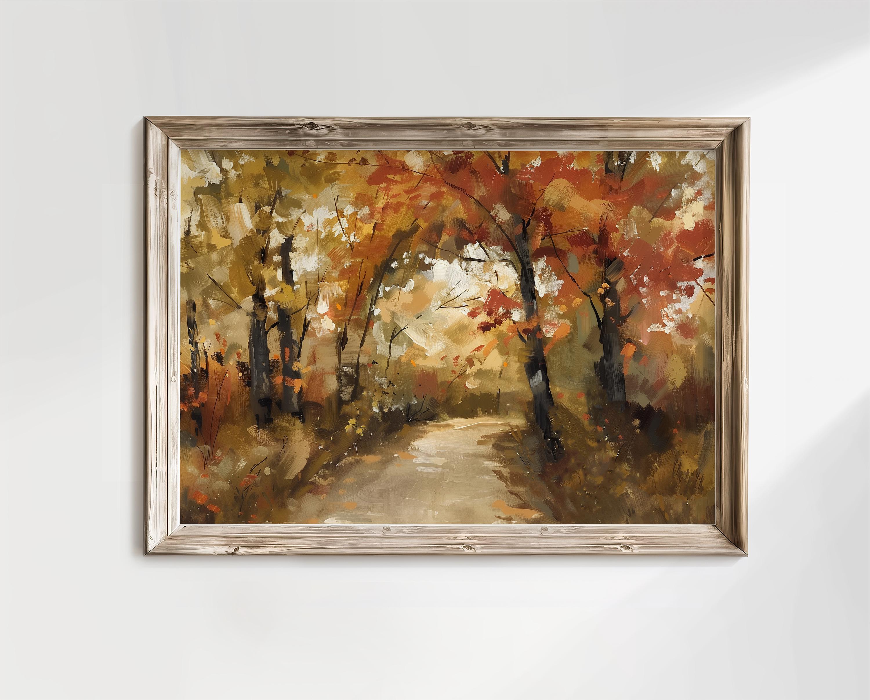 Autumn Tree Archway Print, Fall Foliage Oil Painting, Moody Wall Art - Etsy