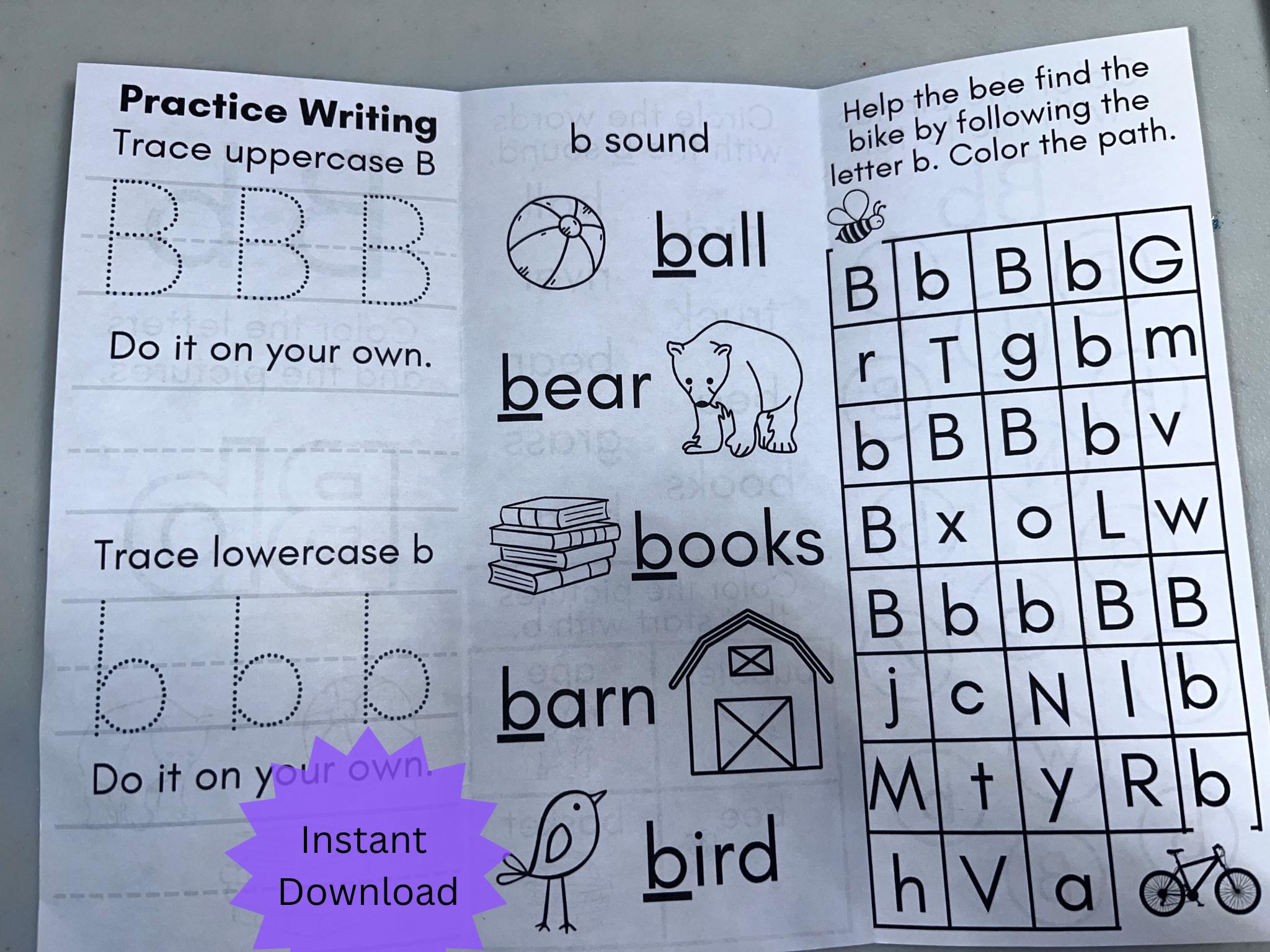 Printable Kids Alphabet Learning Pamphlets for School - Etsy