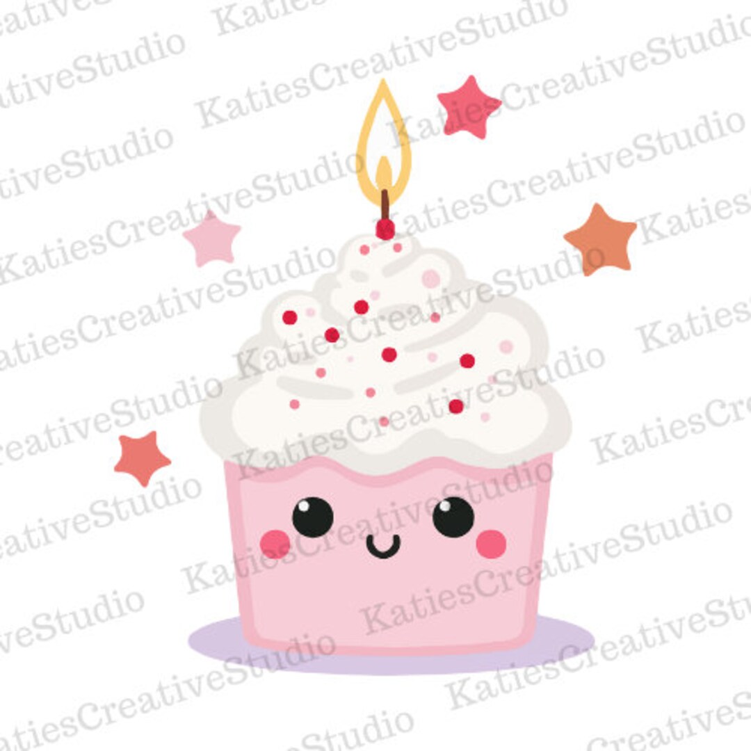 Cute Birthday Cupcake SVG, Cupcake Digital Download, Clothing Design ...