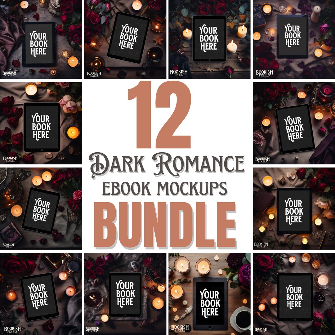 Dark Romance Bookstagram Flatlay Bundle Images | Canva Ebook Mockup ...