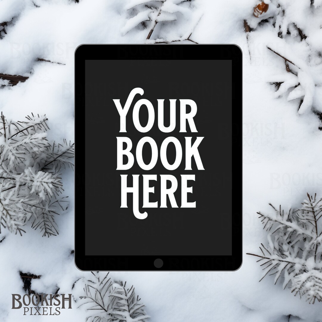 Snowy Forest Romance Ebook Mockup | Christmas Ebook Cover | Blank iPad ...